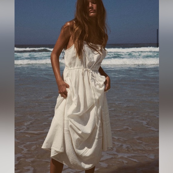Zara | Dresses | Zara Embroidered Linen Dress | Poshmark